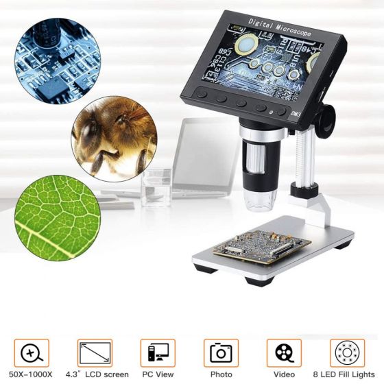 กล้องจุลทรรศน์ พร้อมจอดิจิตอล 4 3 Lcd มาครบเซ็ต สะดวก นำไปใช้งานได้