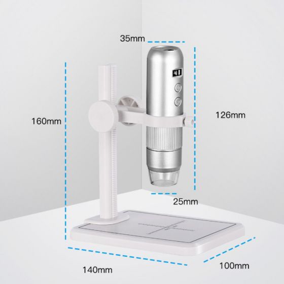 กล้อง WiFi Microscope แบบ All-in-One ดูภาพได้ทั้ง บนโทรศัพท์มือถือ (WiFi) หรือ บนจอคอมพิวเตอร์ (USB)