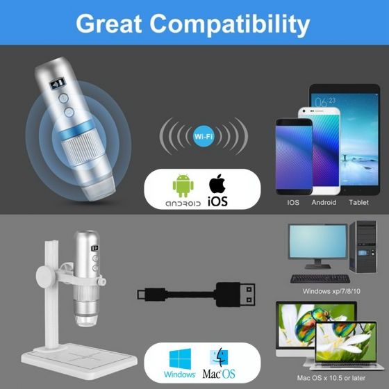 กล้อง WiFi Microscope แบบ All-in-One ดูภาพได้ทั้ง บนโทรศัพท์มือถือ ...
